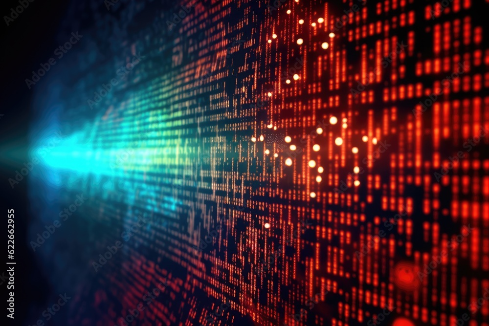 binary code with digital effects wallpaper or banner, Generative AI ...