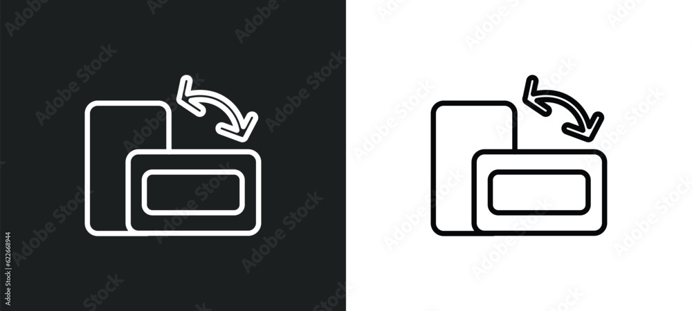 switch orientation button outline icon in white and black colors ...