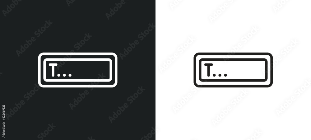 text box outline icon in white and black colors. text box flat vector ...