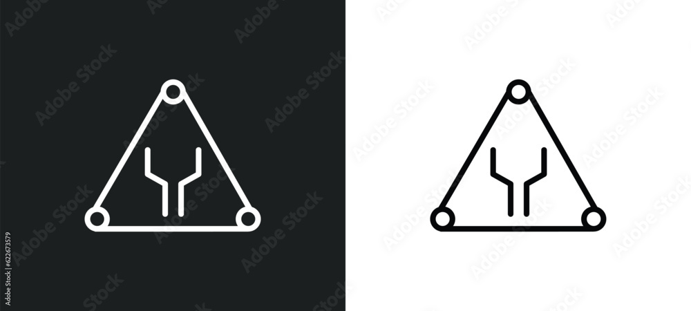 wide road outline icon in white and black colors. wide road flat vector ...