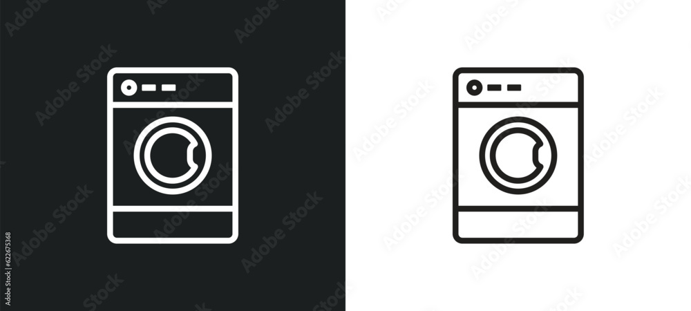 top load washer outline icon in white and black colors. top load washer ...