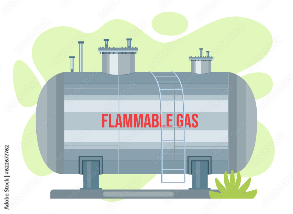 Gas cistern vector tank. Propane icon container. Oxygen gas cylindrical ...