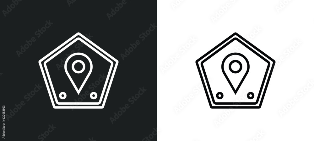 placeholders outline icon in white and black colors. placeholders flat ...