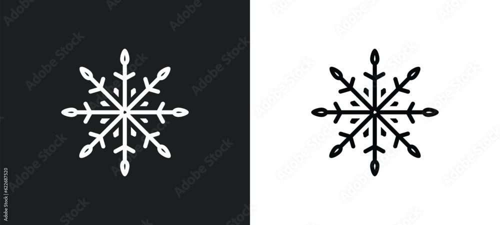 frost outline icon in white and black colors. frost flat vector icon ...