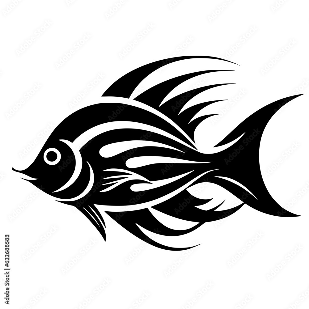Fish, Fish logo, Fish vector, Fish silhouette, Outline drawing of fish ...