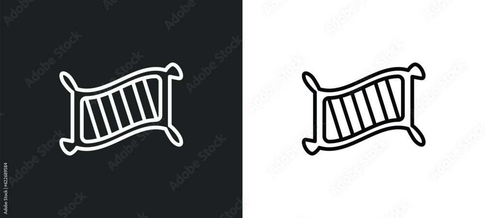 magic carpet outline icon in white and black colors. magic carpet flat ...