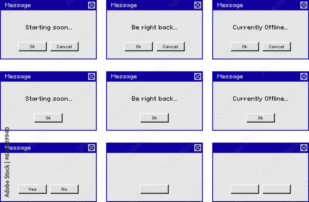 Retro computer dialog box with streaming message overlay for streamers ...