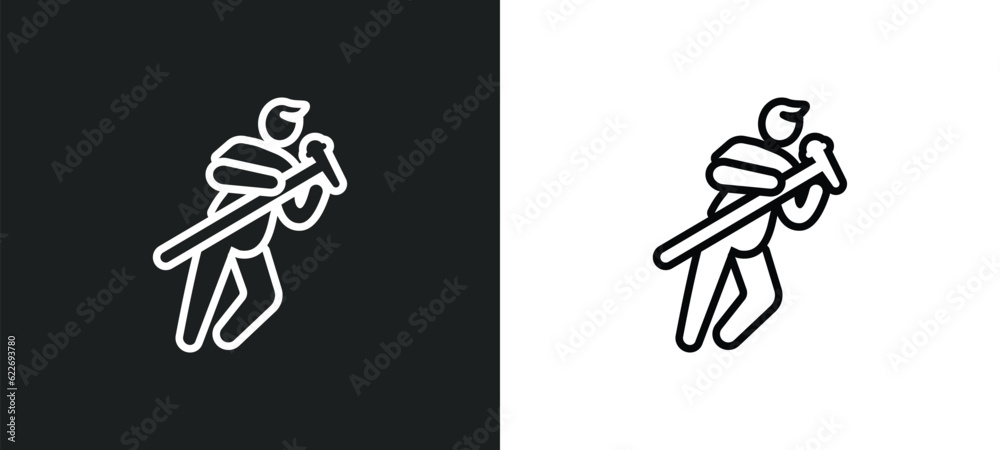 man singing outline icon in white and black colors. man singing flat ...