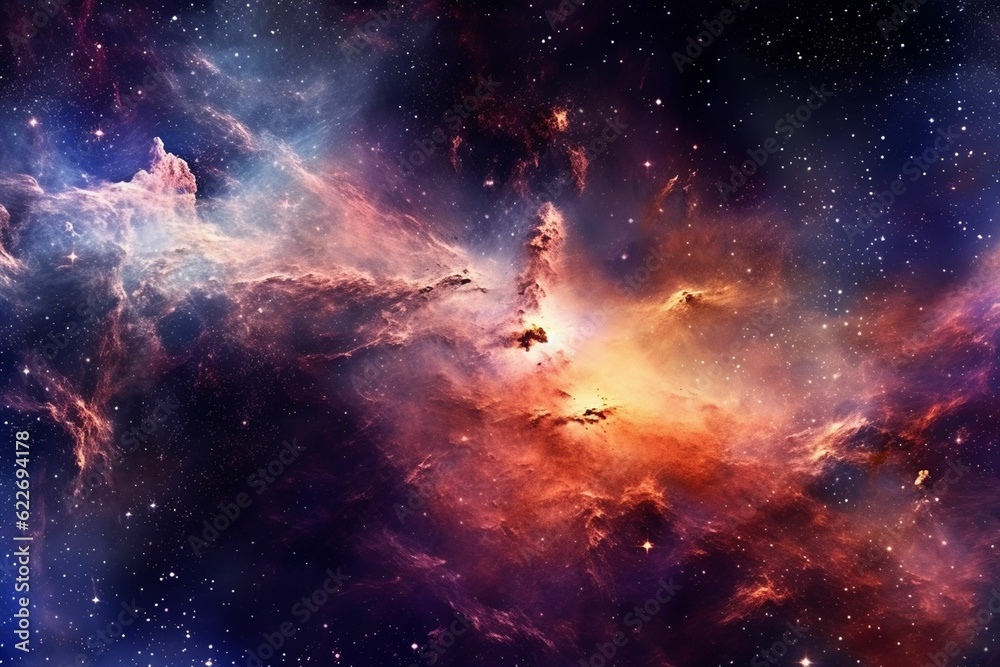 vibrant starscape with nebulae, galaxies and star clusters Stock ...