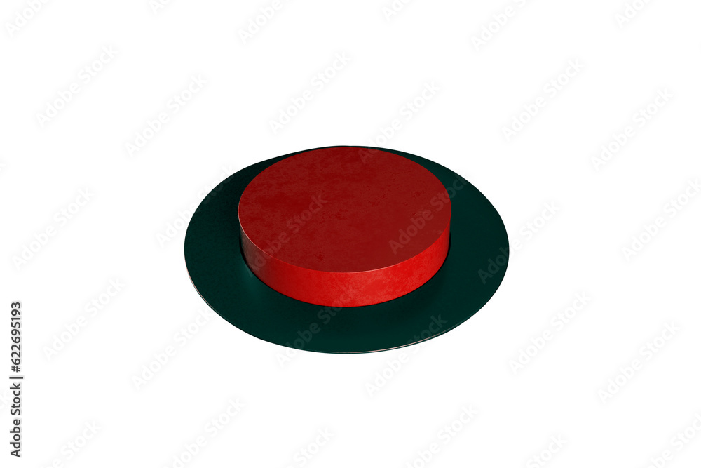 red atomic button isolated on transparent background, 3d render Stock ...