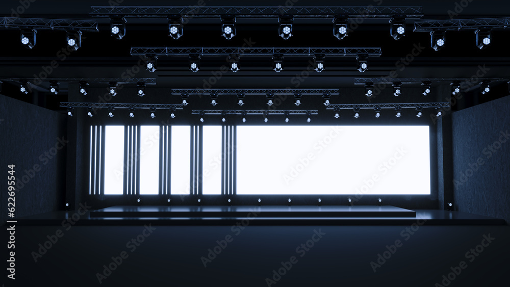 3D render of Empty stage Design for mockup and Corporate identity, Free ...