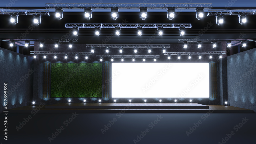 3D render of Empty stage Design for mockup and Corporate identity, Free ...