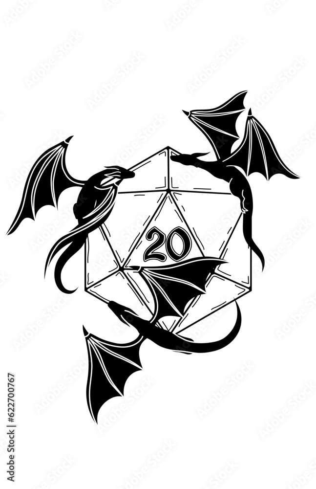 Dungeons and Dragons D20 Design Stock Vector | Adobe Stock