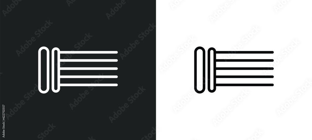 bold double bar line outline icon in white and black colors. bold ...