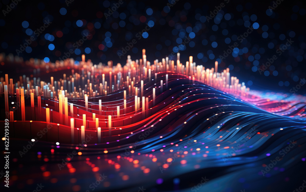 Immerse yourself in a symphony of abstract data, where particles dance ...
