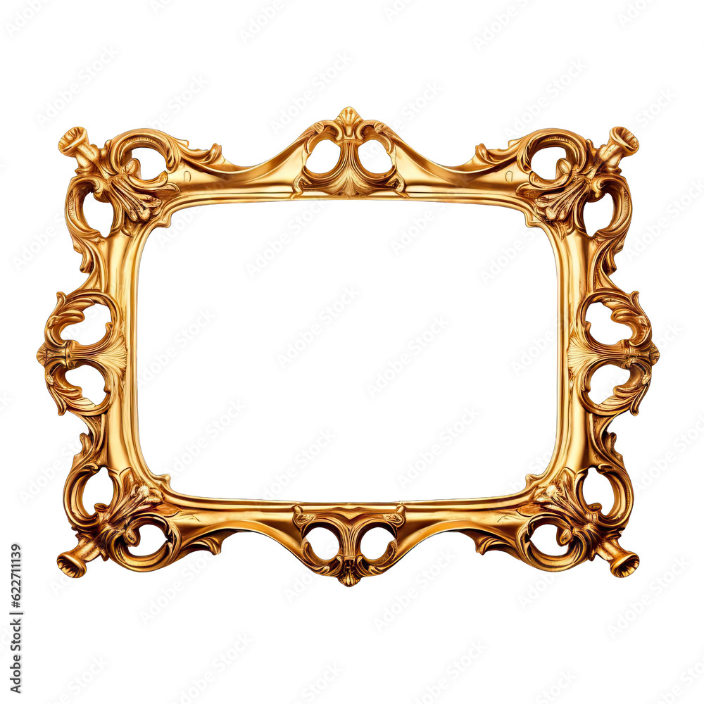 Artistic gold frame with curved shapes. A vintage treasure from the ...