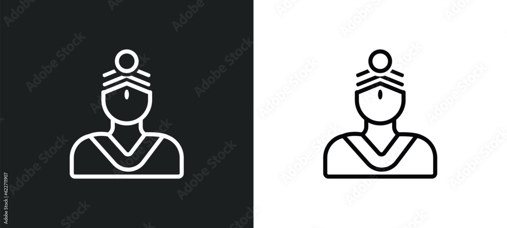brahman outline icon in white and black colors. brahman flat vector icon from india collection ...