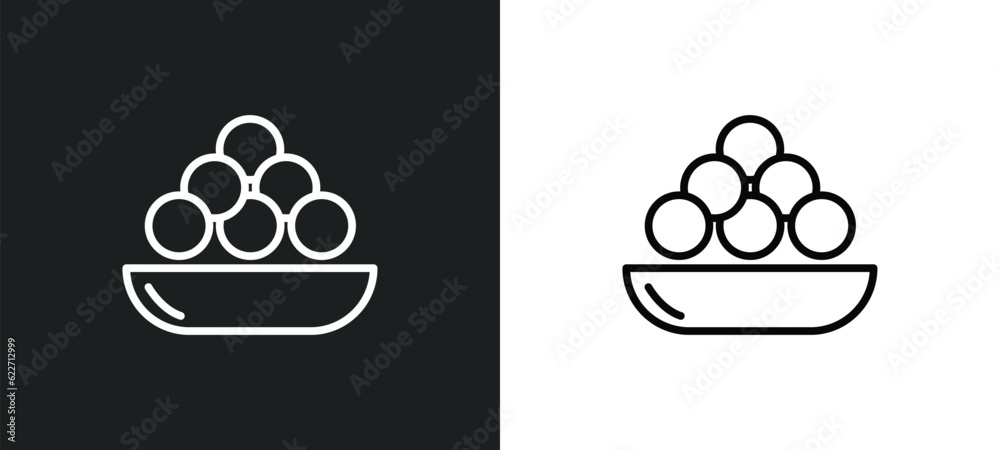 indian sweets outline icon in white and black colors. indian sweets ...