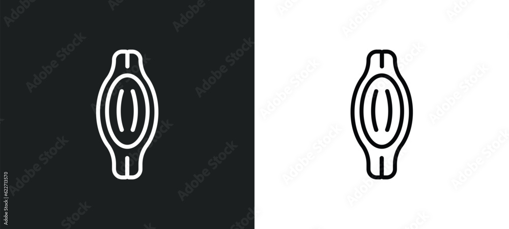 muscle fiber outline icon in white and black colors. muscle fiber flat ...