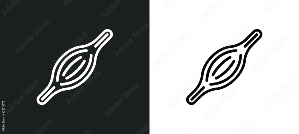 human muscle outline icon in white and black colors. human muscle flat ...