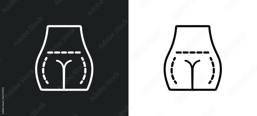 cellulite outline icon in white and black colors. cellulite flat vector ...