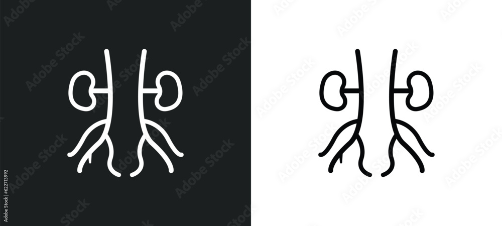 blood supply system outline icon in white and black colors. blood ...