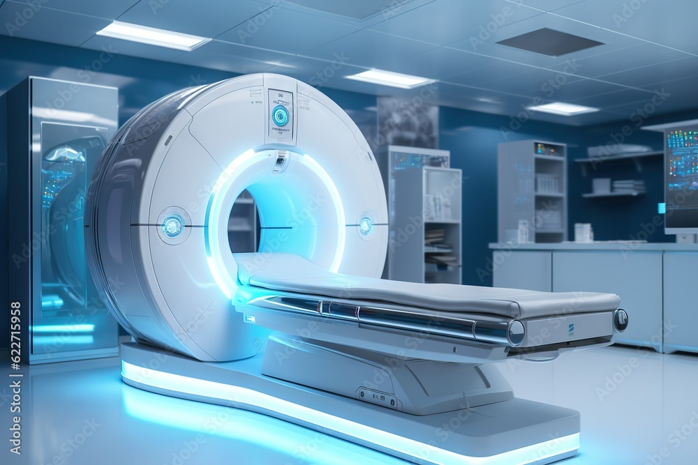 Advanced x-ray, MRI or CT scan medical diagnosis machine at hospital ...