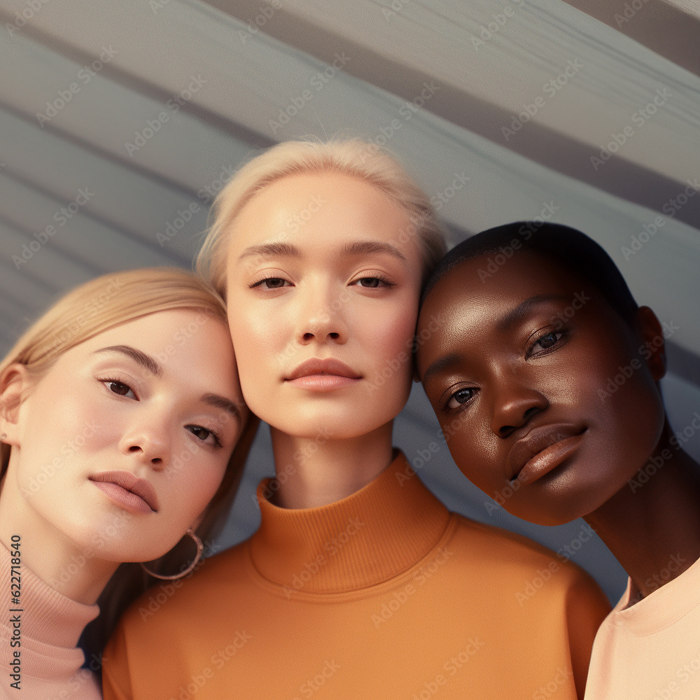 A vibrant and diverse group of beautiful women from all races, skin ...