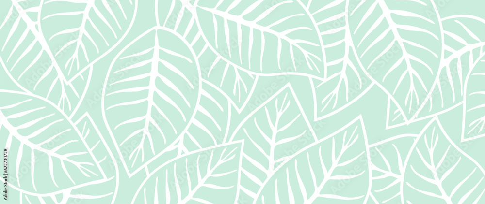Simple botanical nature leaf design, vector background with leaf lines ...