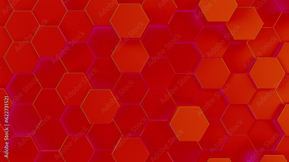 Abstract Hexagon Geometric Surface Loop 1A. Light bright clean minimal hexagonal grid pattern ...