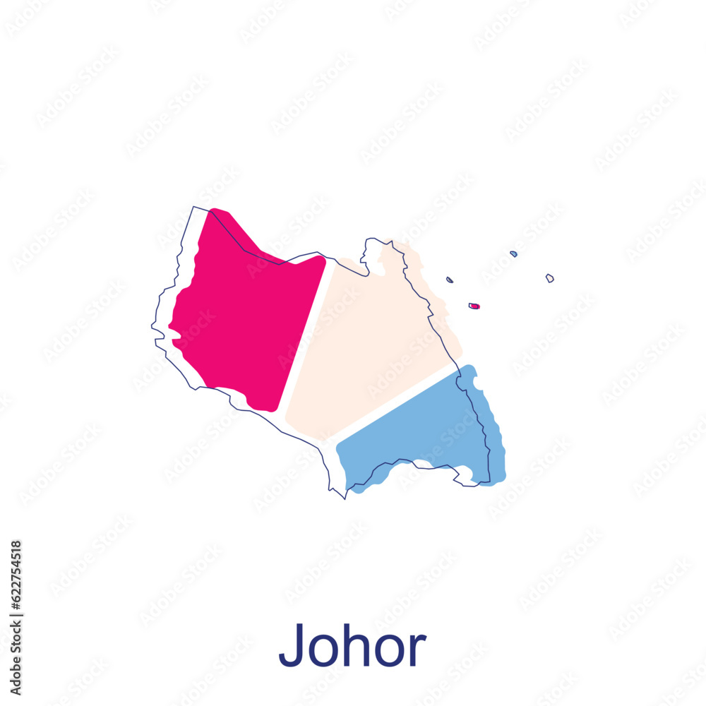 Map of Johor vector design template, World Map International vector ...