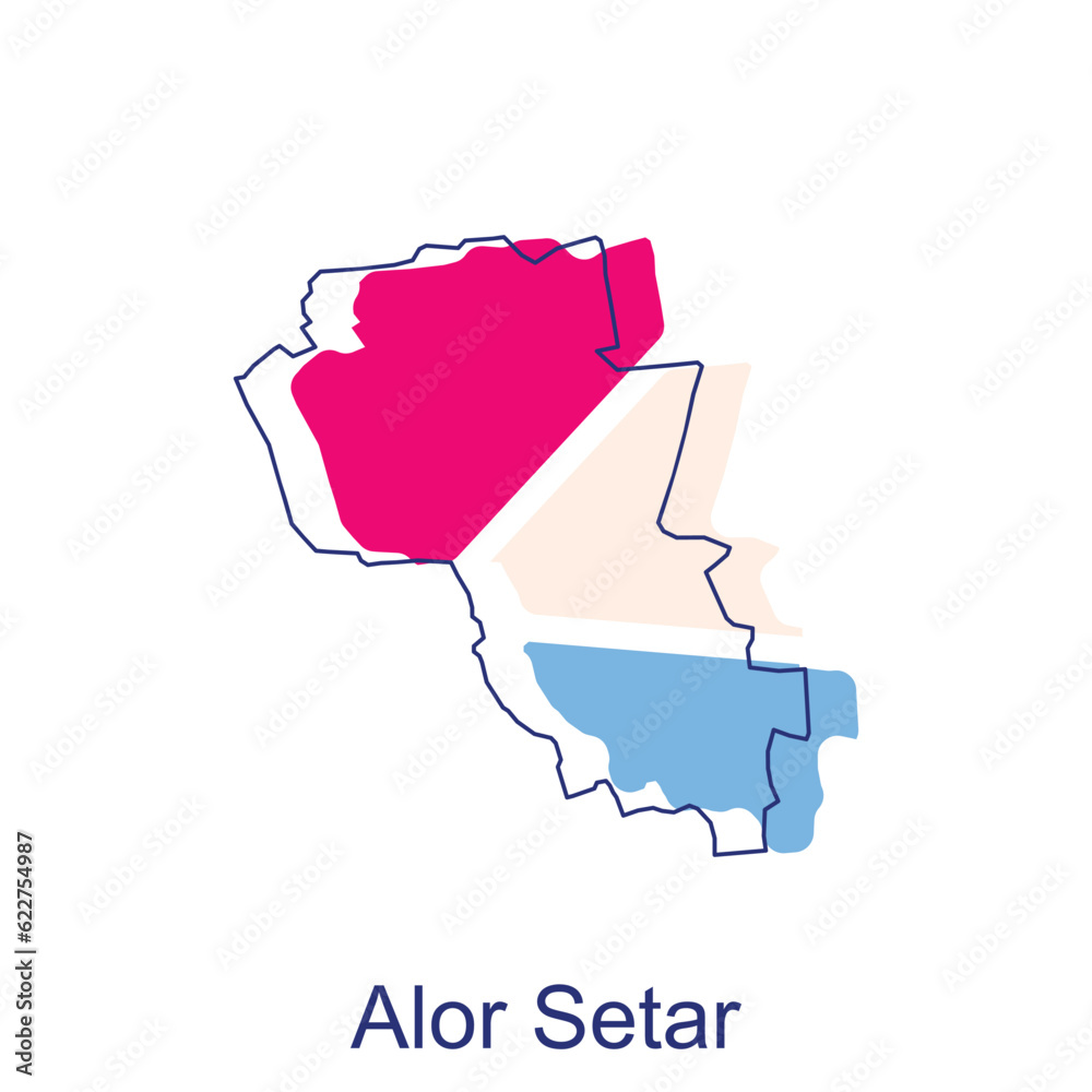 Map of Alor Setar vector design template, World Map International ...