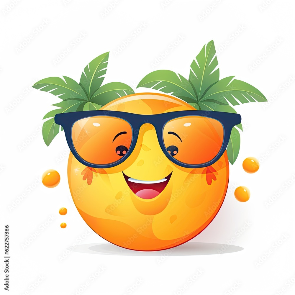Smiley summer emoticon icon. Smiley emoji summer character .Beach and ...
