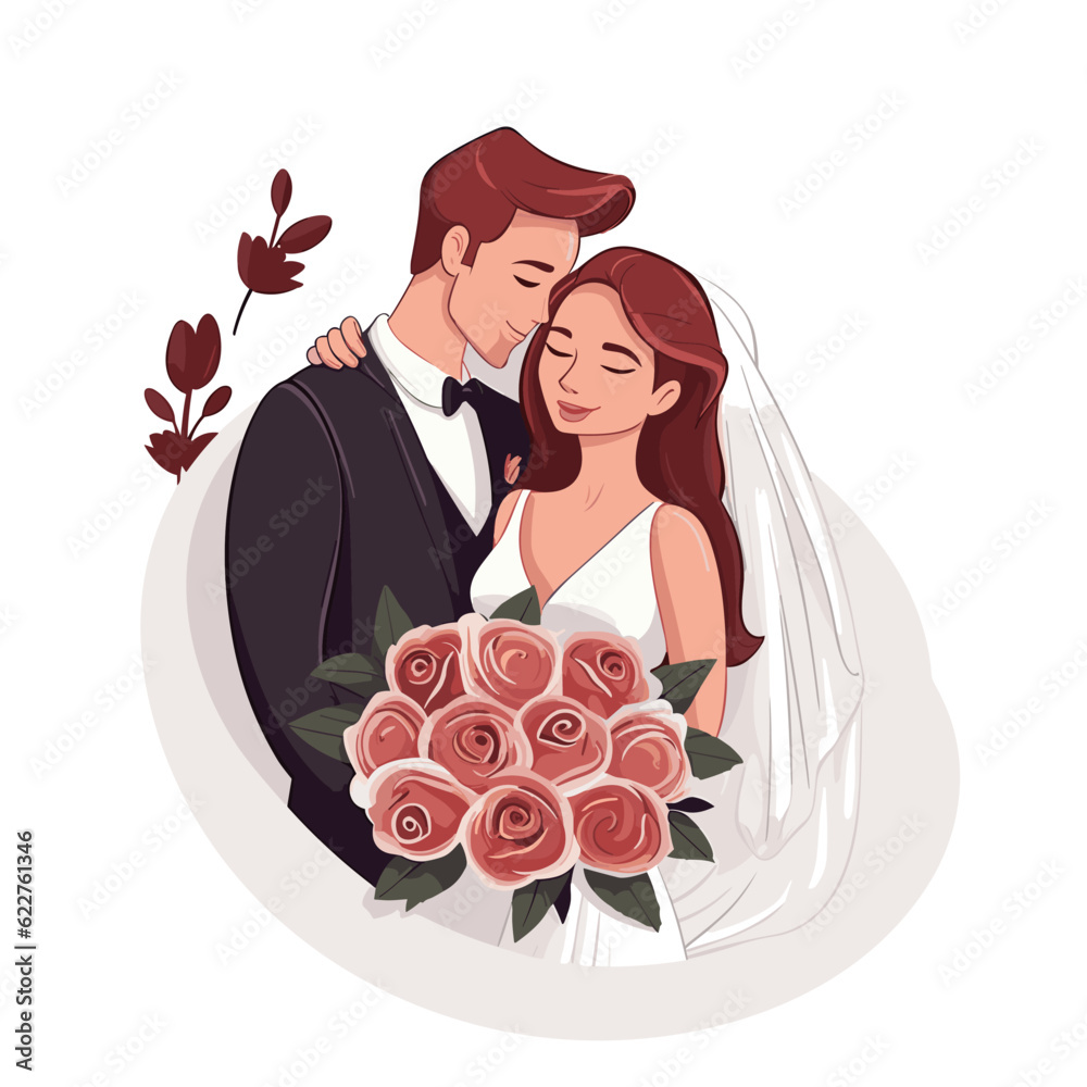 Wedding hand-drawn comic illustration. Wedding. Vector doodle style ...