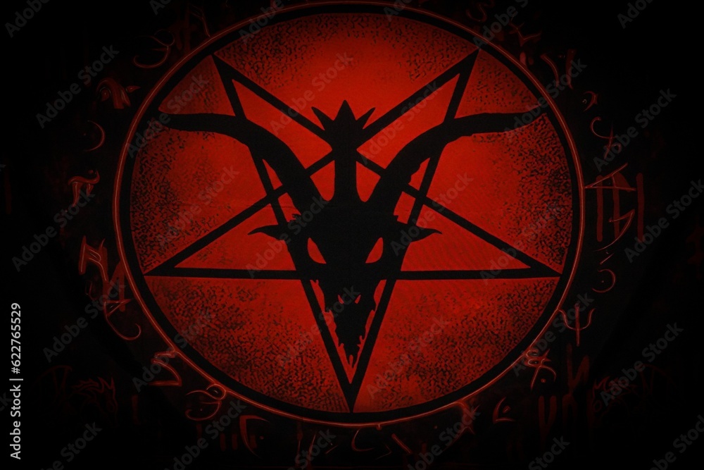 AI generated illustration of a Satanic symbol with an inverted ... AI generated illustration of a Satanic symbol with an inverted ...