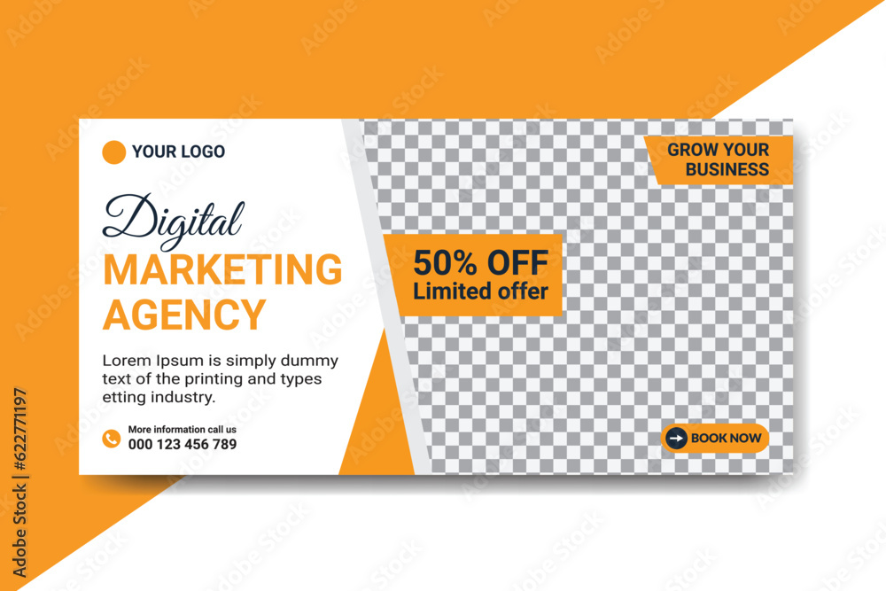 Digital Marketing Billboard Signage Banner Design , red template for ...