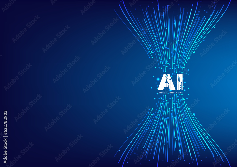 Ai Artificial intelligence logo banner technology futuristic on dark ...