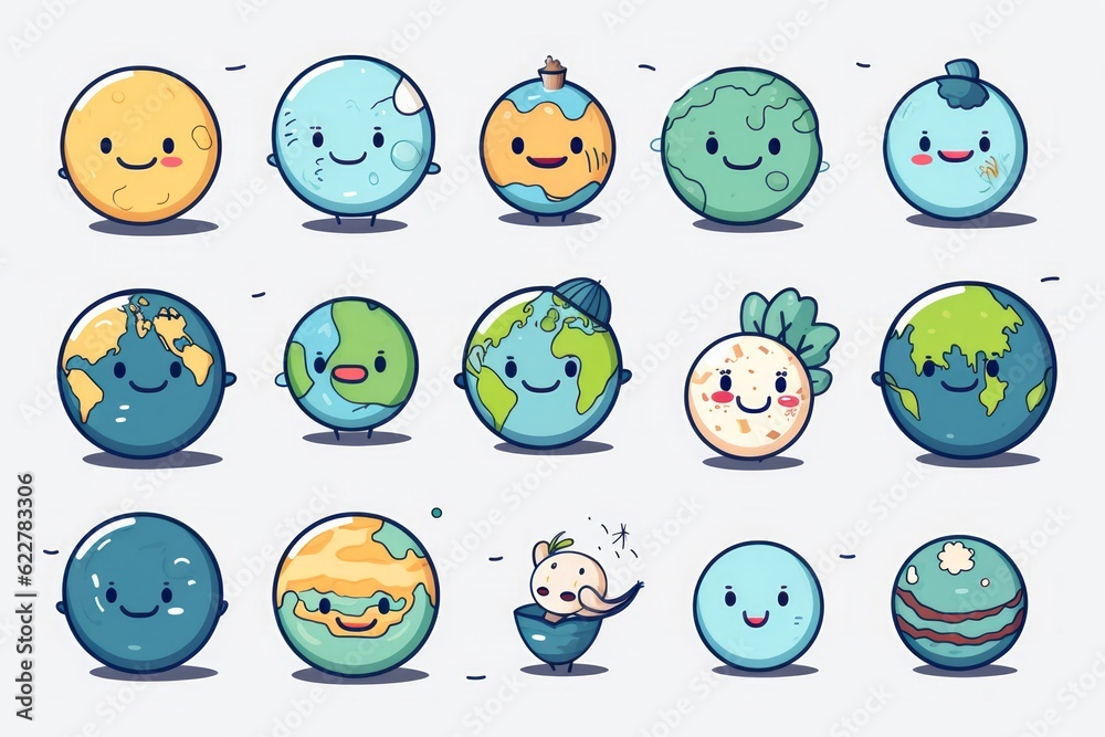 Planet of Emotions: Hand-Drawn, Textured and Stencil-Based Globe ...