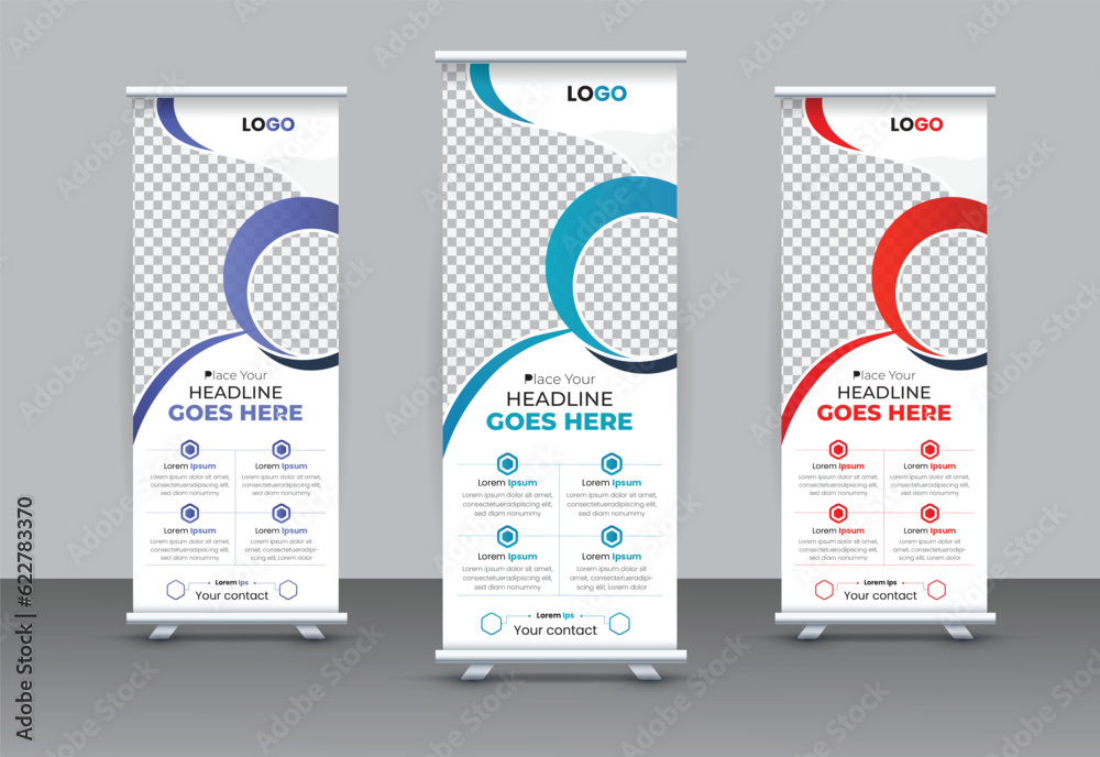 Vetor de Minimal clean and modern roll up banner, pull up banner, x ...
