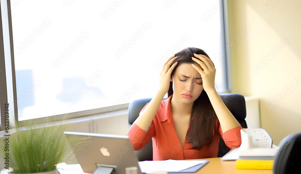 Asian beautiful woman suffering dizziness, vertigo, headache, fainting ...