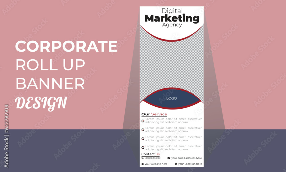 creative modern name roll up banner template vector roll up banner and ...
