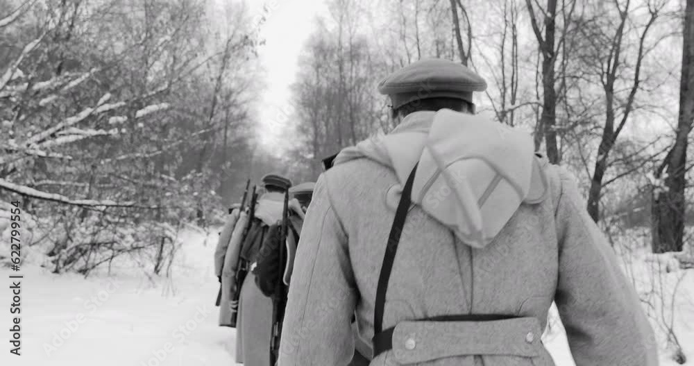 Historical Reenactment of Civil War. Army on Marching. Men Dressed As ...