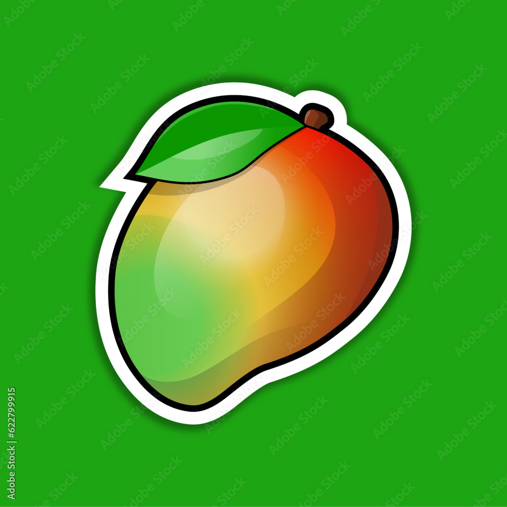 Fresh mango vector icon. manggo sign with outline design for emoji ...