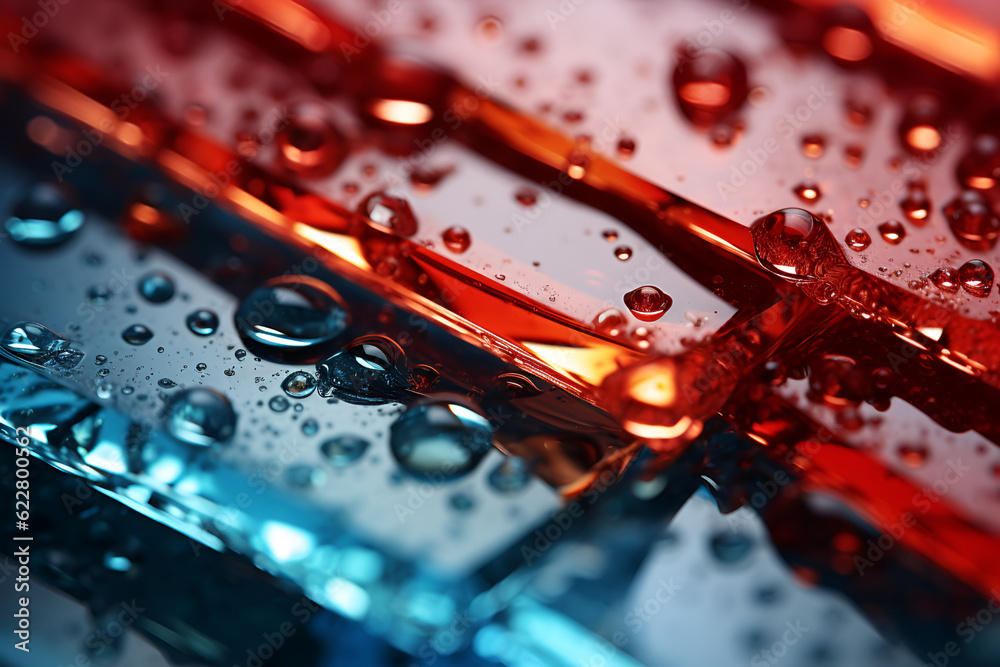 Thick and dense liquid, transparent drops are an excellent background ...