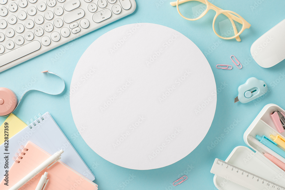 Embrace the convenience of online learning with this top-down photo ...