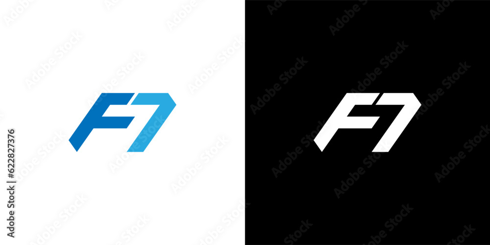 F7 letter number logo design, F7 monogram, initial F7 logo, F7 logo ...