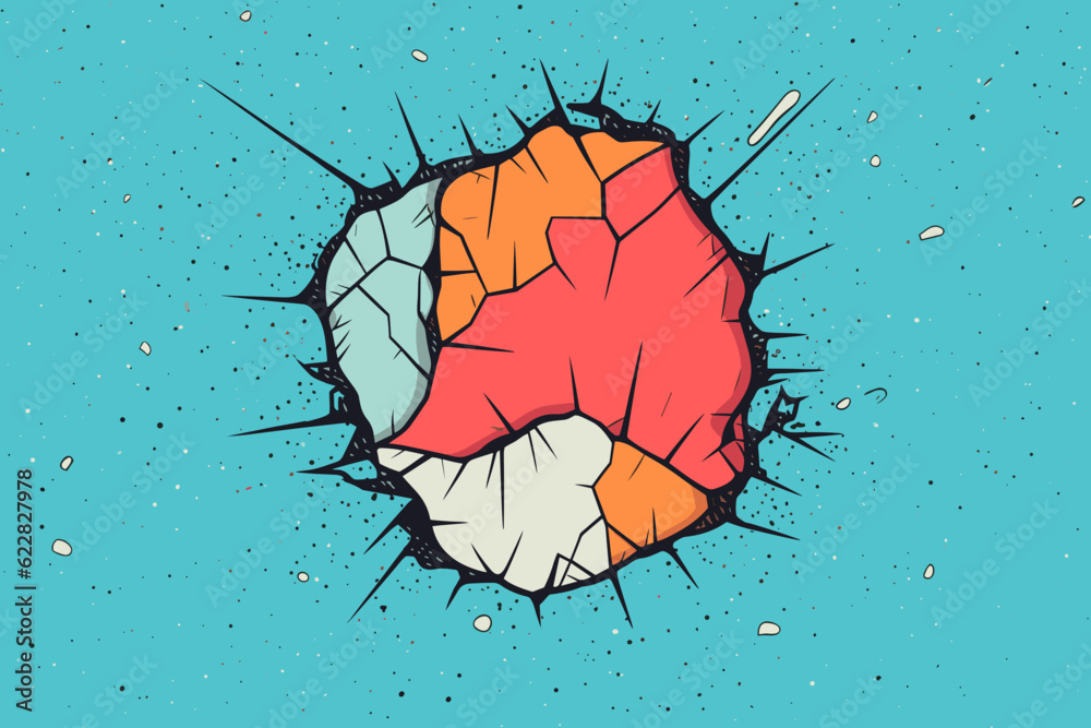 Doodle inspired Broken, cartoon sticker, sketch, vector, Illustration ...