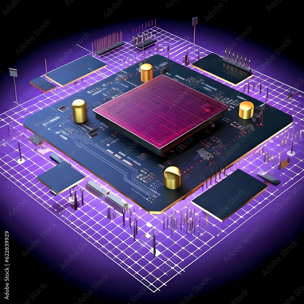 circuit board with the architecture of a MEMS sensor - generative ai ...