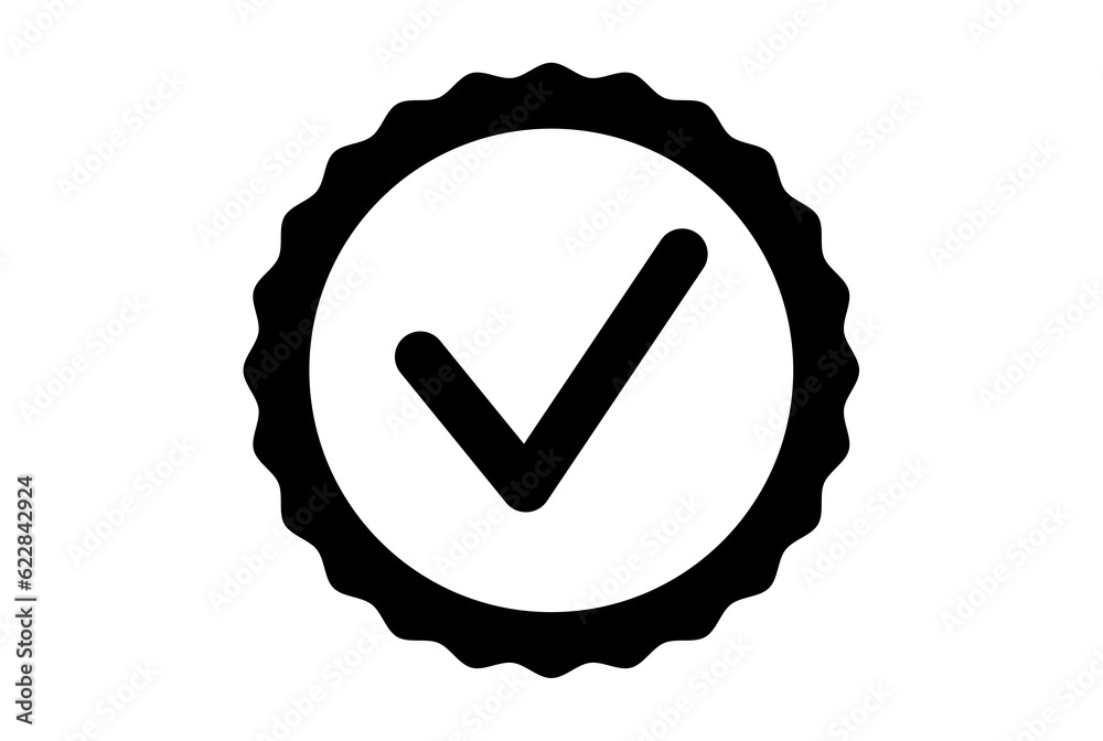 check app icon flat tick sign black sign artwork Stock Illustration ...