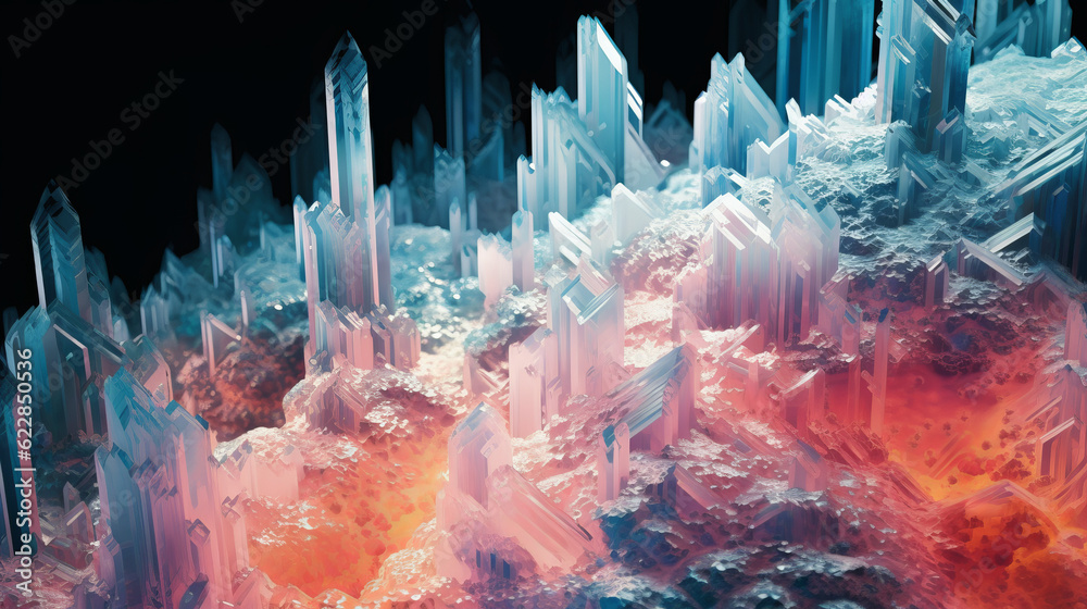 Texture of fluorescent and neon sound crystals. Abstract wallpaper ...